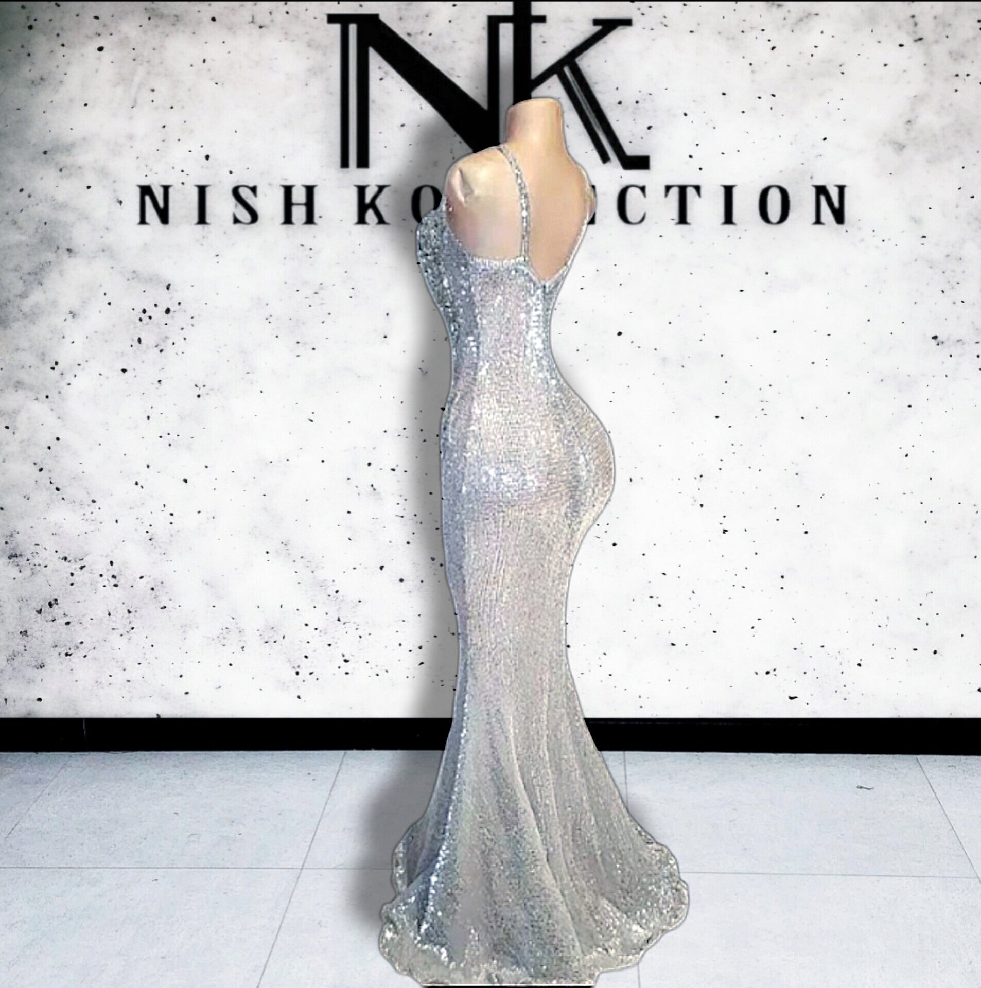 Viking Rhinestone Mermaid Dress – Nishkollection